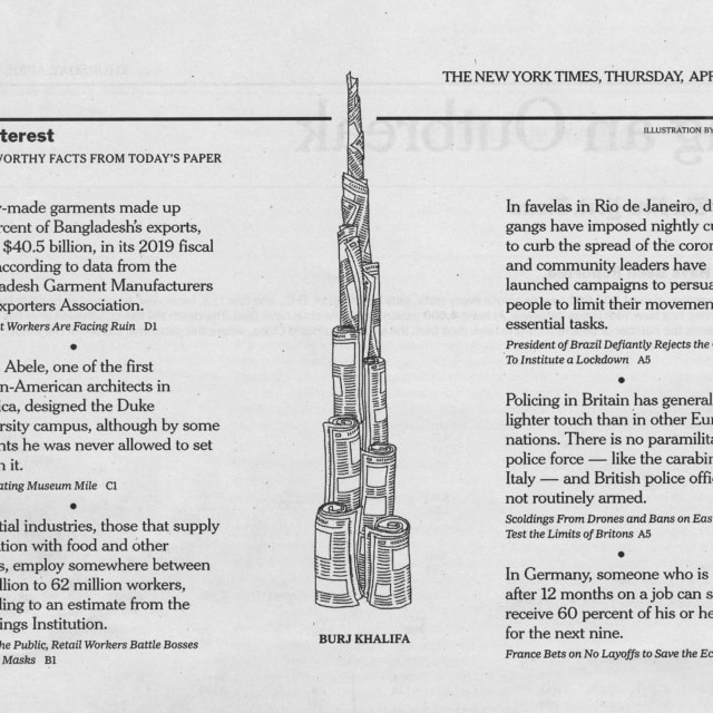 Illustrator Ben Denzer Creates Newspaper Architecture for the New York ...