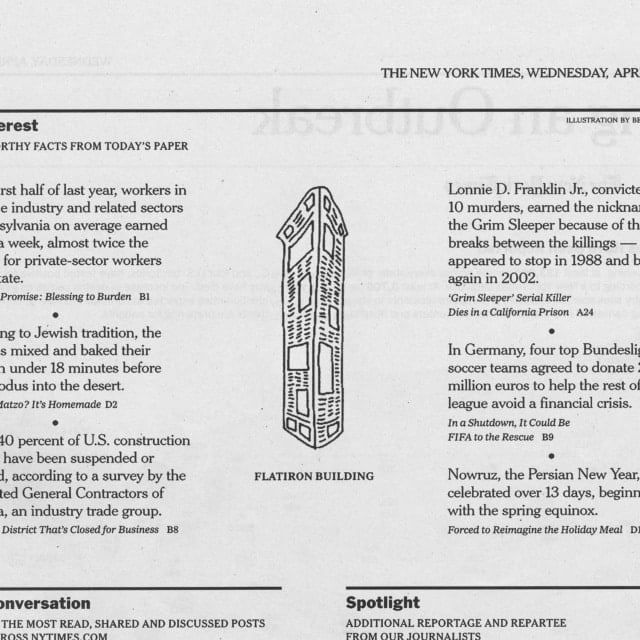 Illustrator Ben Denzer Creates Newspaper Architecture for the New York ...