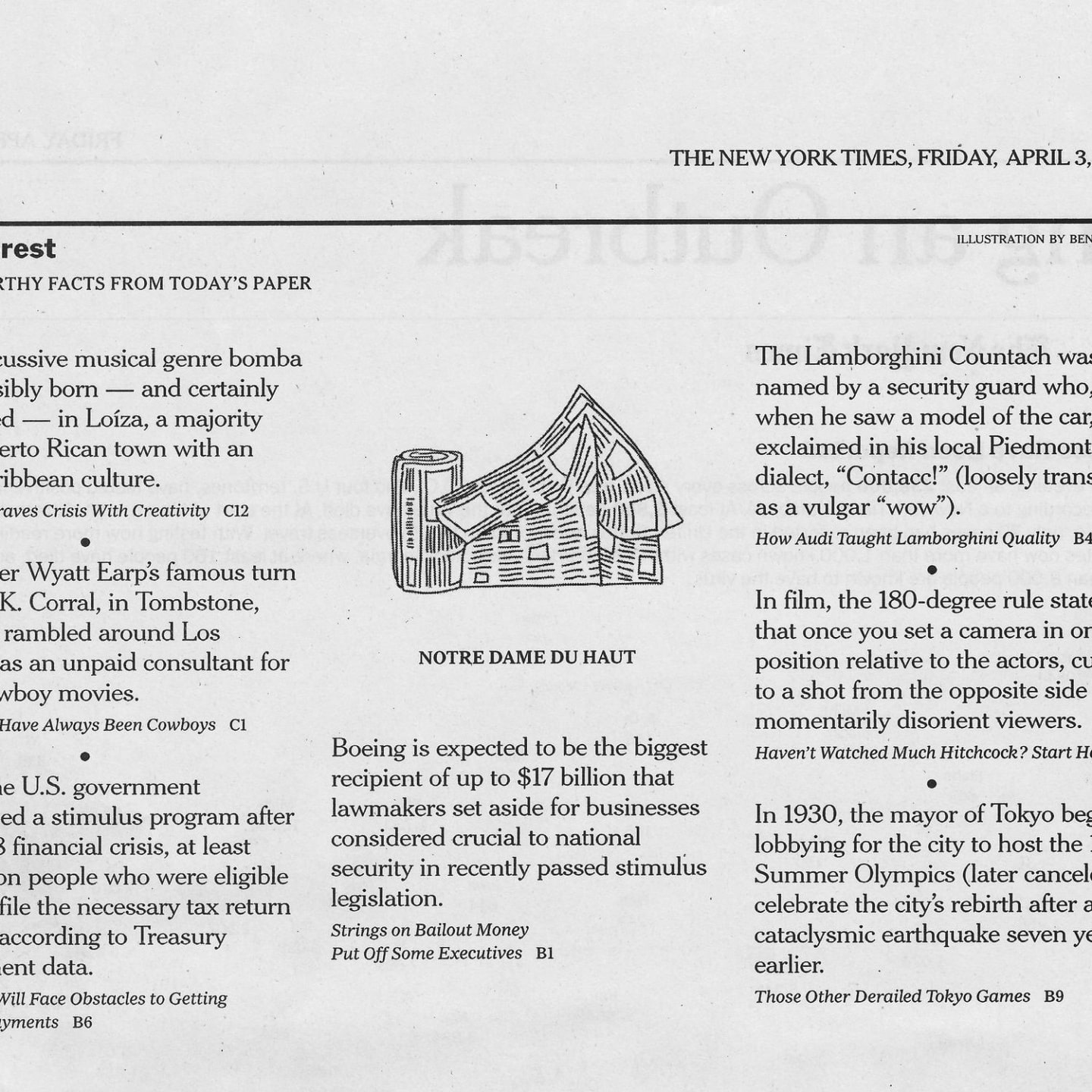 Illustrator Ben Denzer Creates Newspaper Architecture for the New York ...