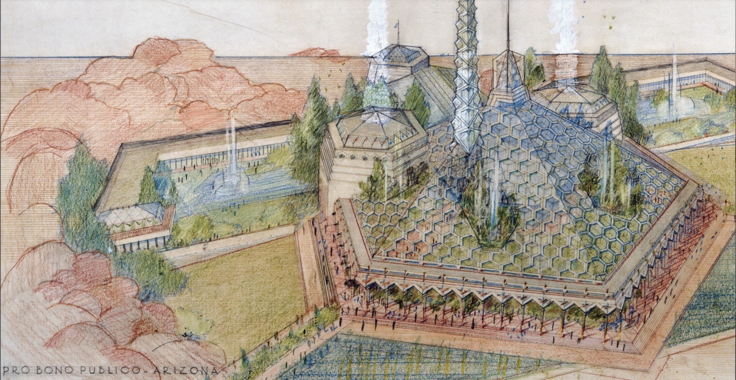 Pro Bono Publico Oasis Drawing Aerial Header - Frank Lloyd Wright ...